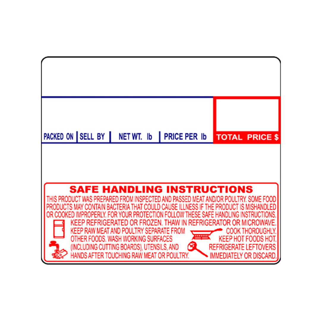 CAS CL-8030, 58mm x 50mm, Safe Handling Pre-Printed Scale Label Rolls ...